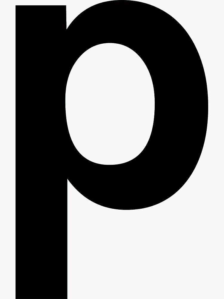 "letter P english black lowercase" Sticker for Sale by cheetomask ...