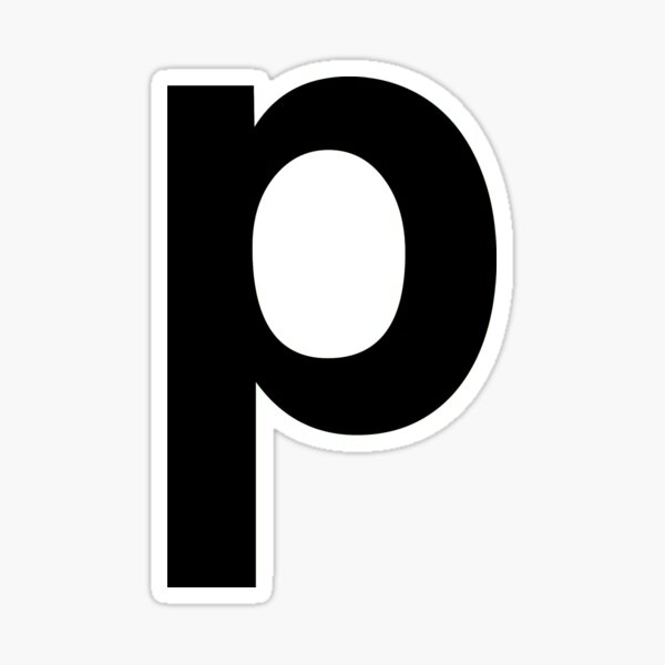 "letter P english black lowercase" Sticker for Sale by cheetomask ...