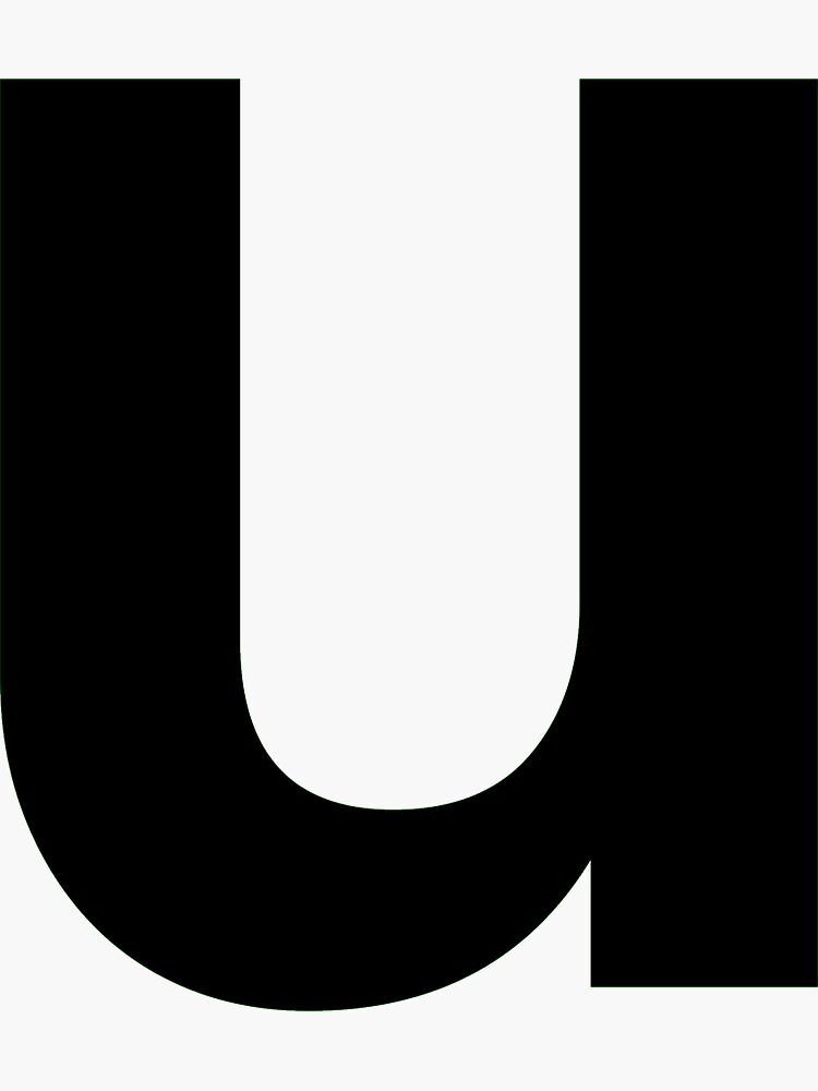 "letter U english black lowercase" Sticker for Sale by cheetomask ...