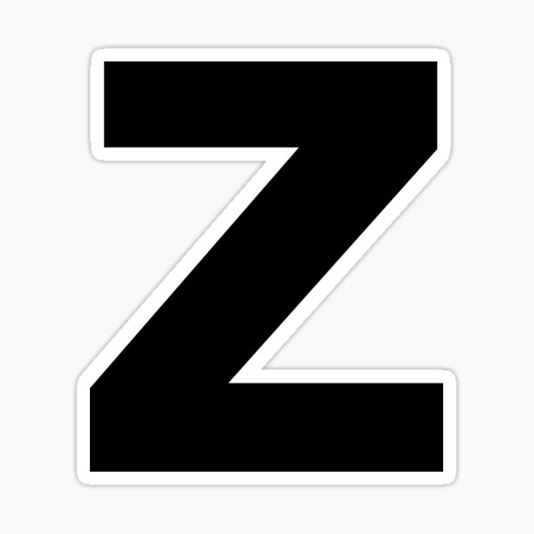 "letter Z english black lowercase" Sticker for Sale by cheetomask ...