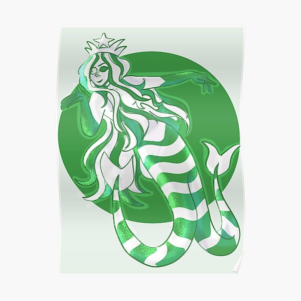 "Starbucks Coffee Mermaid" Poster for Sale by EggrollsRppl2 | Redbubble