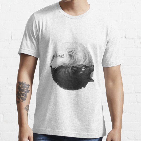 "Two Wolves Black and White Love Nature" T-shirt for Sale by ...