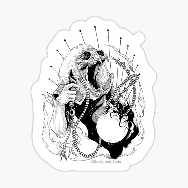 "Leo Skeleton" Sticker for Sale by SketchAndScale | Redbubble