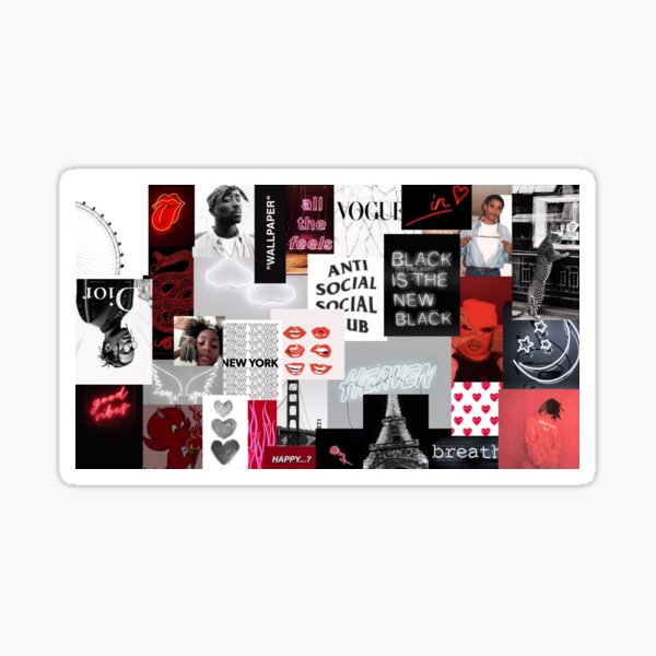"Black, Red, White Aesthetic" Sticker for Sale by g3n23 | Redbubble