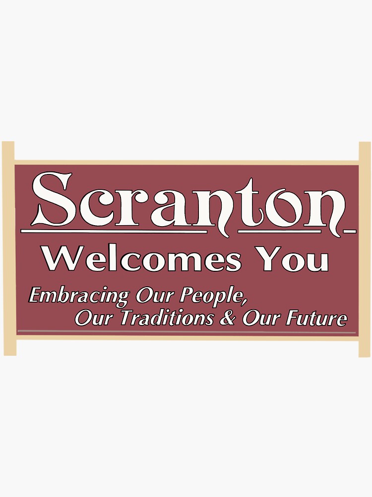 "The Office Scranton Welcome Sign" Sticker for Sale by cami-rose42 ...