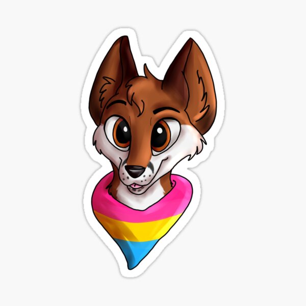 "Pride Red Fox - Pansexual" Sticker for Sale by TookFluff | Redbubble