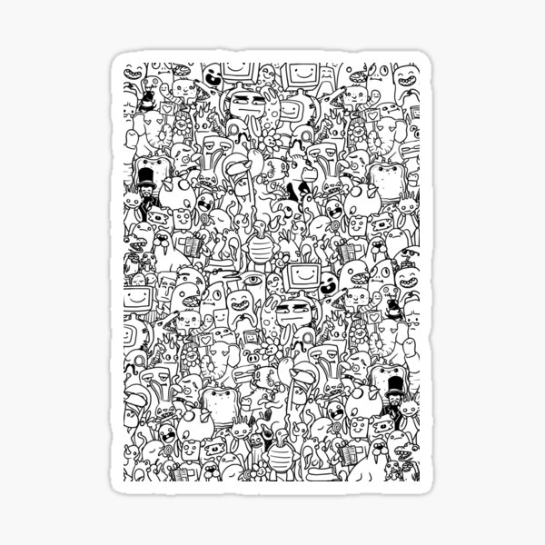 "Chaotic characters" Sticker by LeKomio | Redbubble