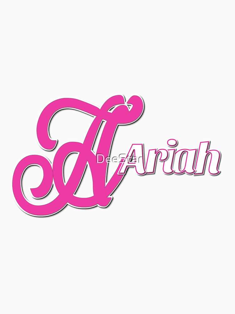 "Ariah. Name in Pink and White" T-shirt by DeeStar | Redbubble