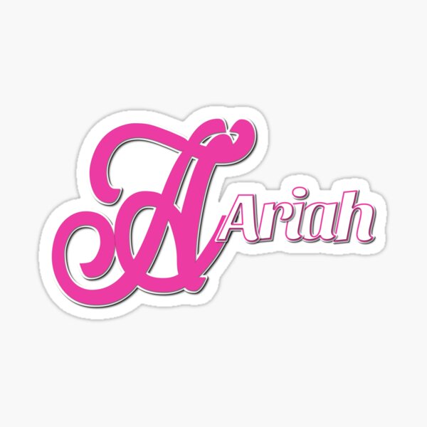 "Ariah. Name in Pink and White" Sticker by DeeStar | Redbubble