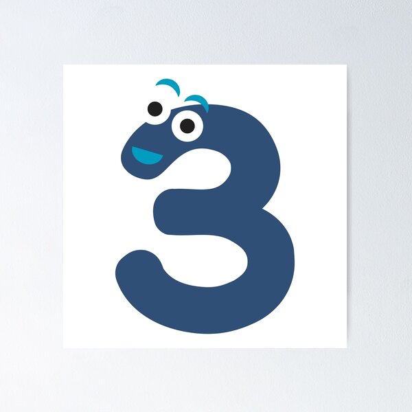 "cartoon number 3" Poster for Sale by kim tang | Redbubble