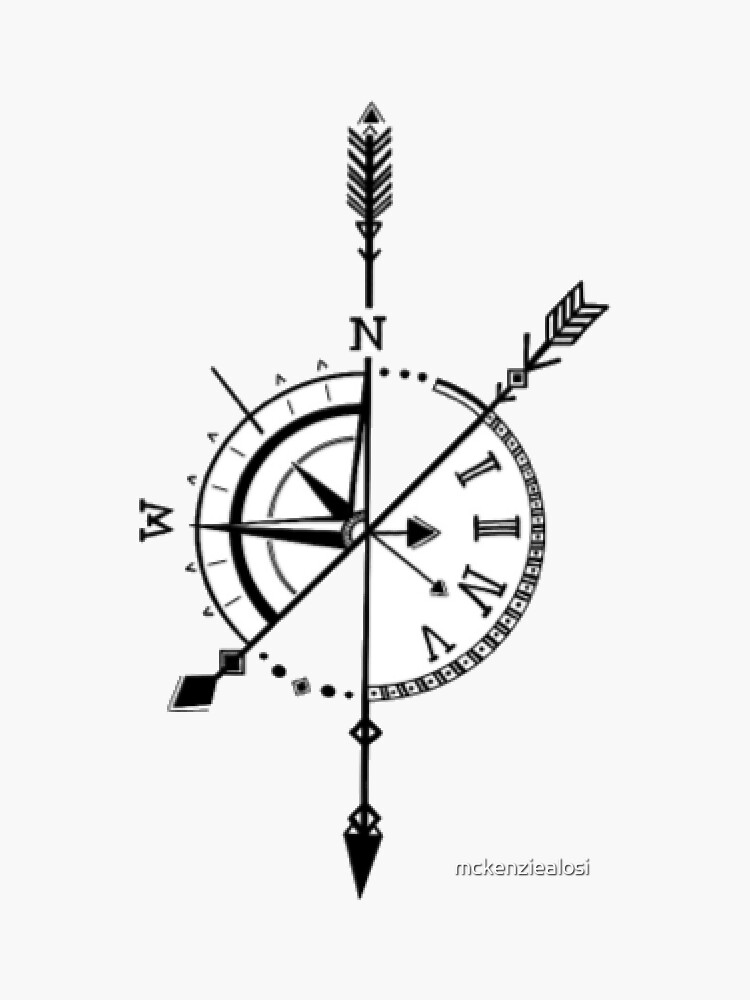 "Compass/Clock" Sticker for Sale by mckenziealosi | Redbubble