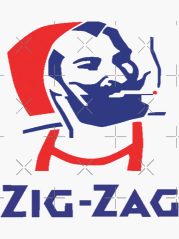 "Famous retro vintage zig zag logo " Sticker by pneuf | Redbubble