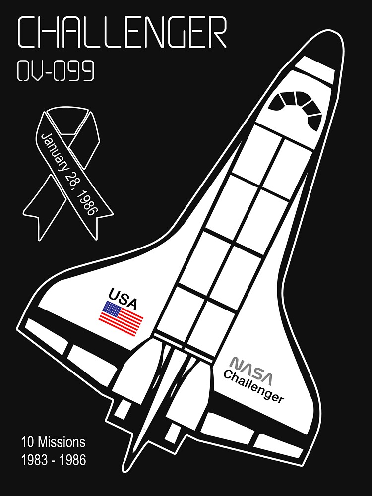"Space Shuttle Challenger" Essential T-Shirt for Sale by Samuel Sheats ...