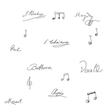"Music Signatures and Notation Pattern" Sticker for Sale by KatyaCon ...