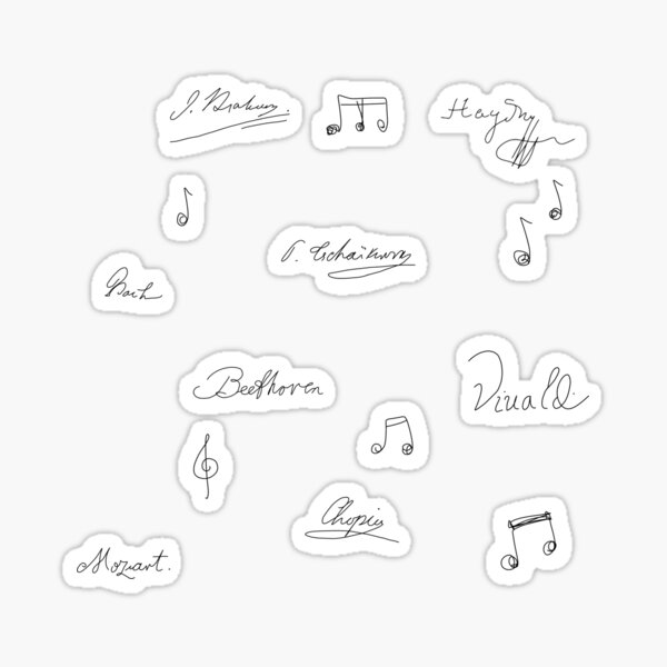 "Music Signatures and Notation Pattern" Sticker for Sale by KatyaCon ...