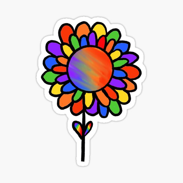 "Rainbow Flower" Sticker by roccodicosmo | Redbubble