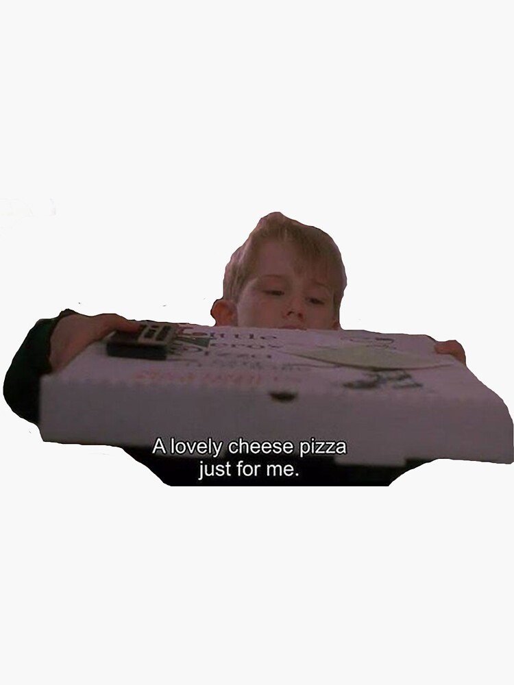"kevin a lovely cheese pizza - home alone" Sticker for Sale by ...