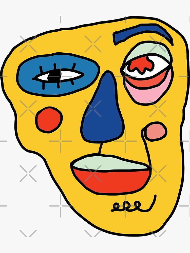 "Nowhere Man (abstract face)" Sticker by moonara | Redbubble