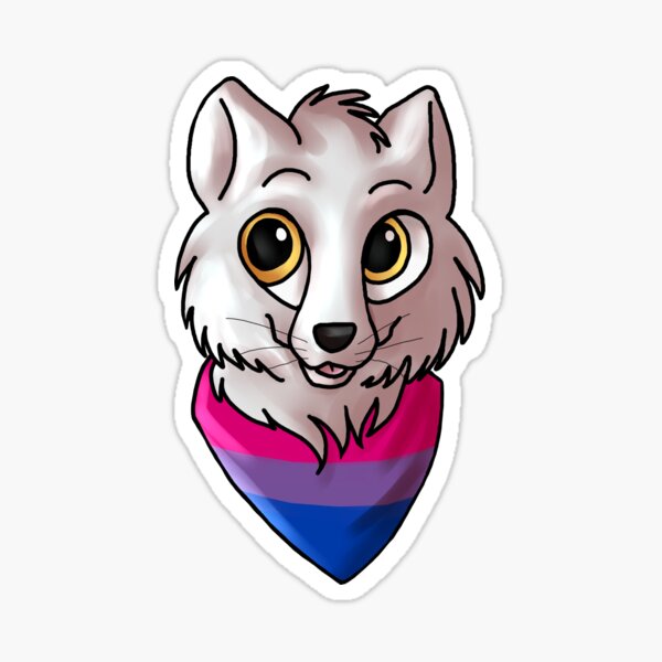 "Pride Arctic Fox - Bisexual" Sticker by TookFluff | Redbubble