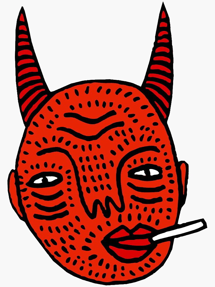 "Smoking devil" Sticker for Sale by rabeecia | Redbubble