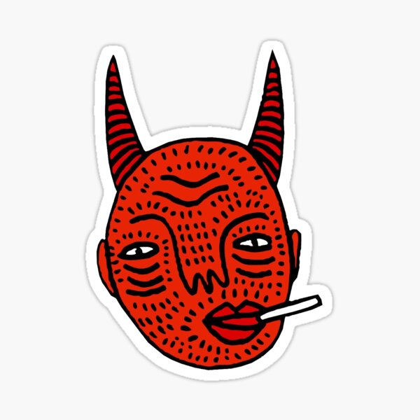 "Smoking devil" Sticker for Sale by rabeecia | Redbubble