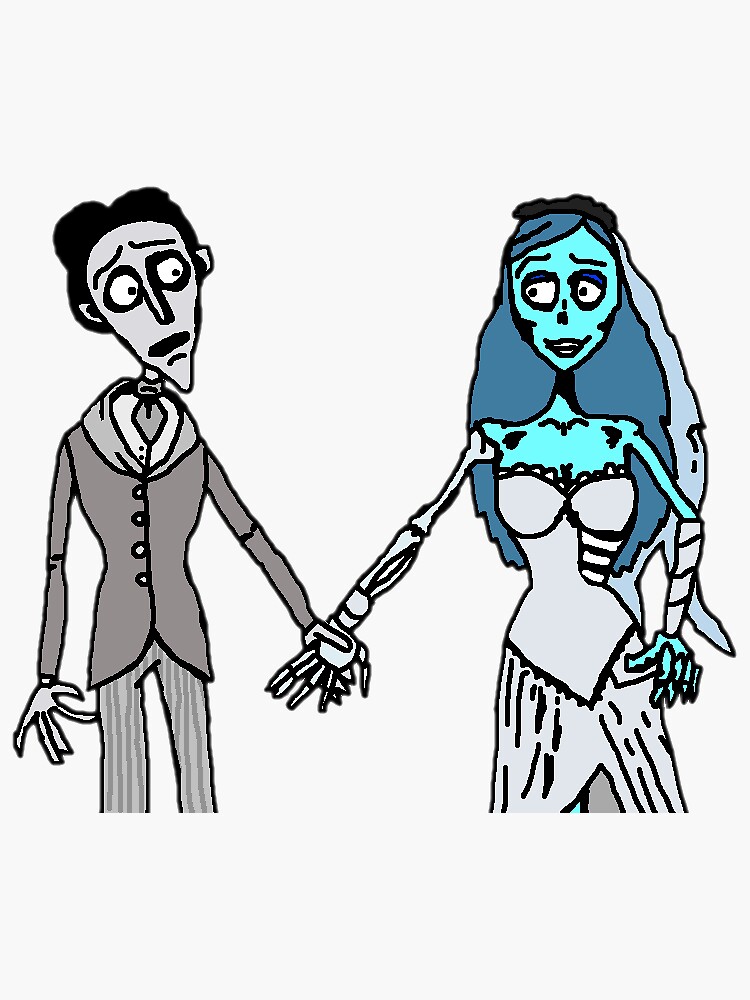 "CORPSE BRIDE CUTOUT" Sticker by COWBOY-CORPSE | Redbubble