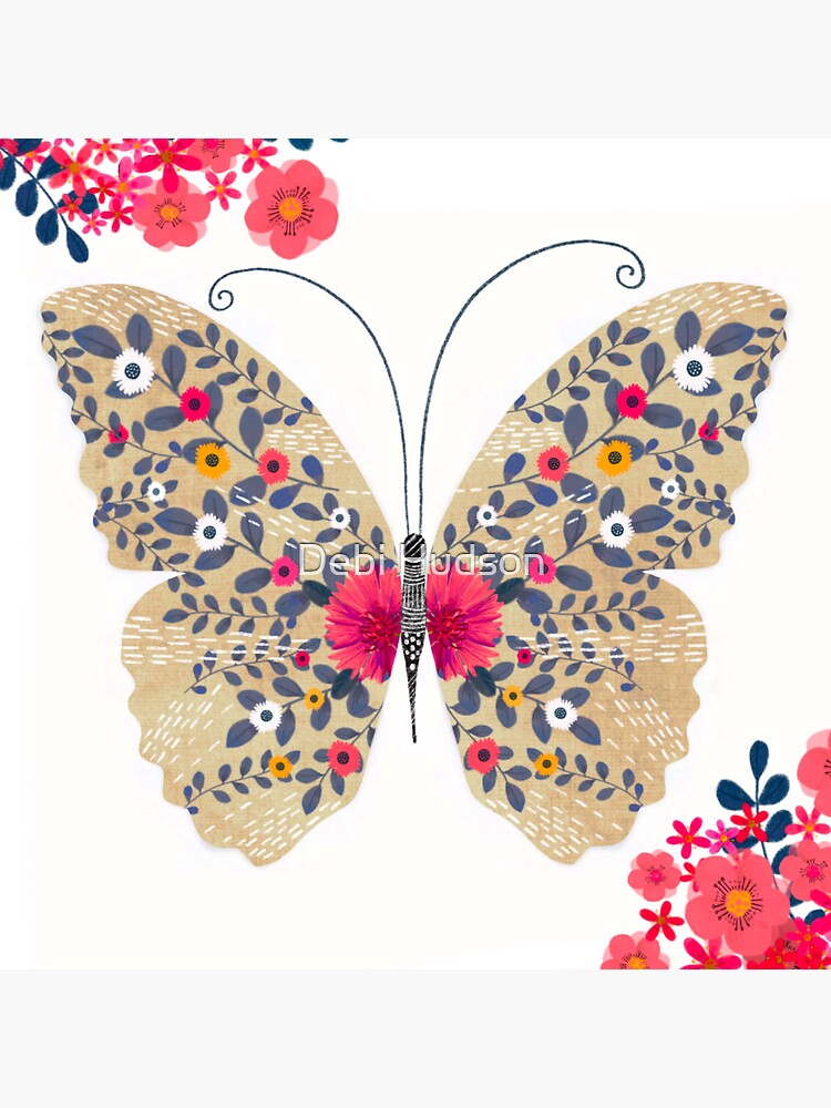 "Flutterby one" Sticker for Sale by DebiHudson | Redbubble