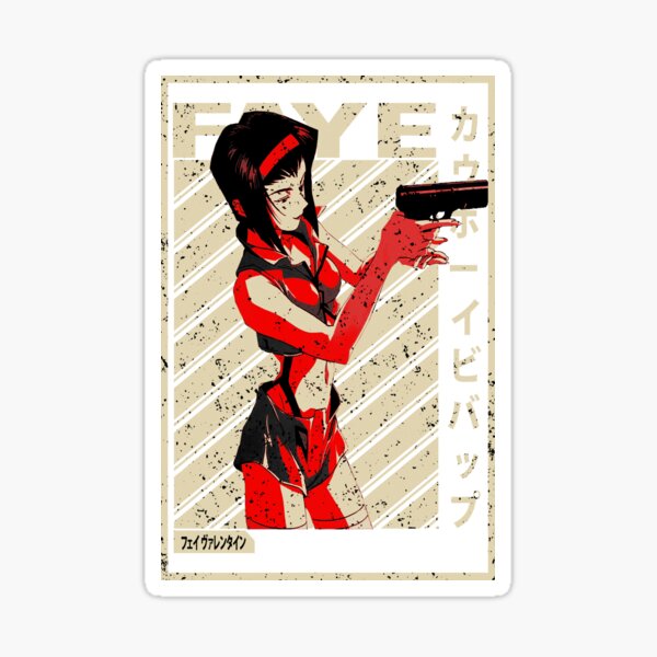 "Cowboy Bebop Neo-noir Manga Character Faye Awesome Art" Sticker for ...