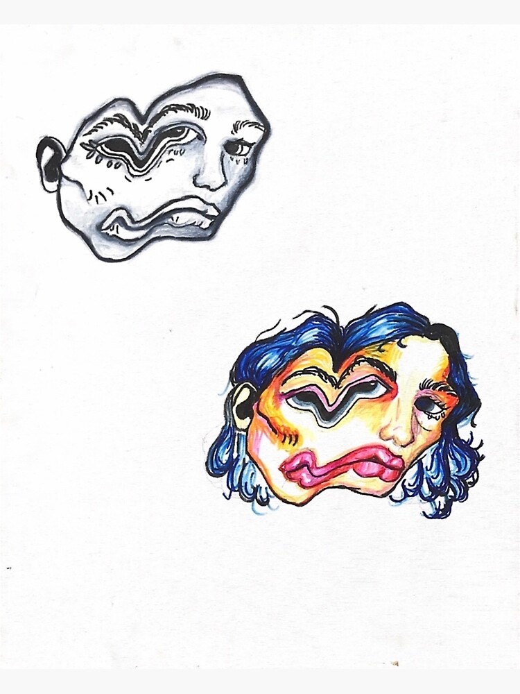 "LSD psychedelic art face " Sticker by elizaritchie | Redbubble
