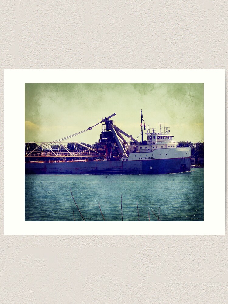 "Great Lakes Freighter" Art Print by perkinsdesigns | Redbubble