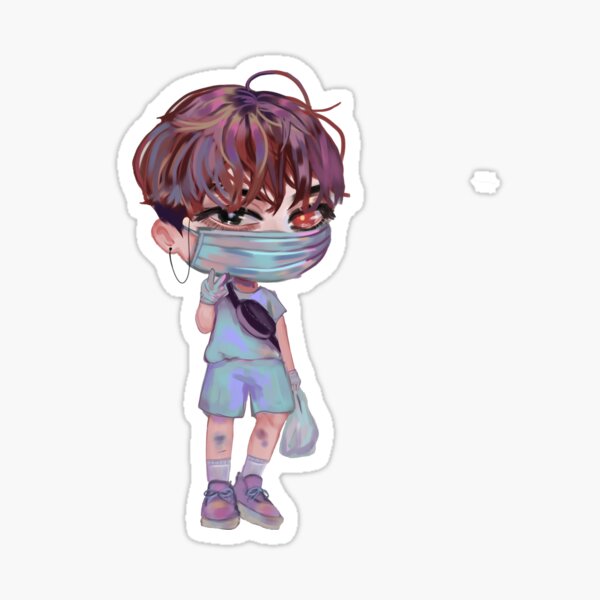 "Cute boy with face mask" Sticker for Sale by Khoulri | Redbubble