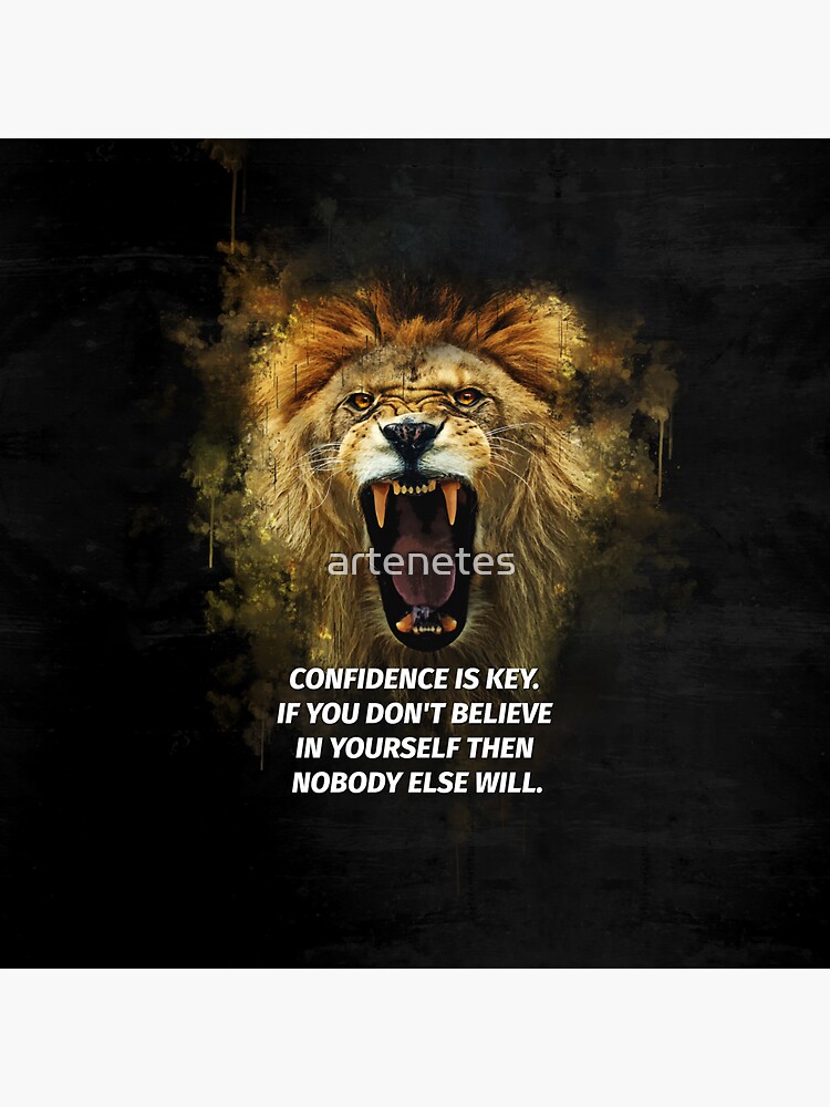 "Confidence of a lion" Sticker for Sale by artenetes | Redbubble