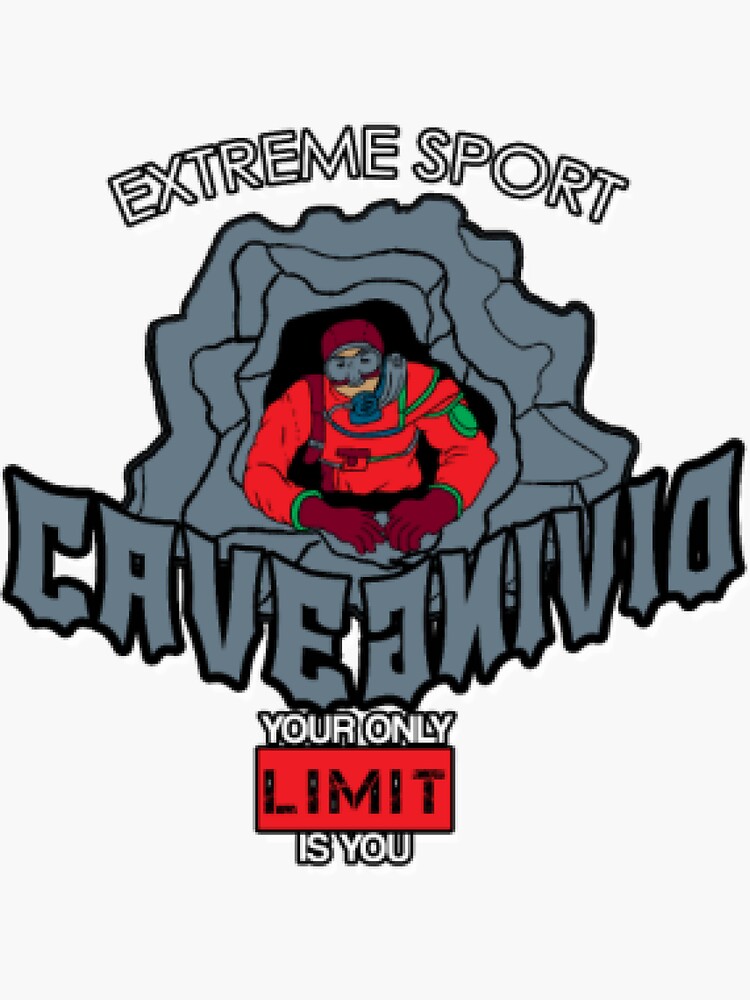 "Cave Diving Dive Underwater Scuba Caving Water" Sticker by DaneRhodes1 ...