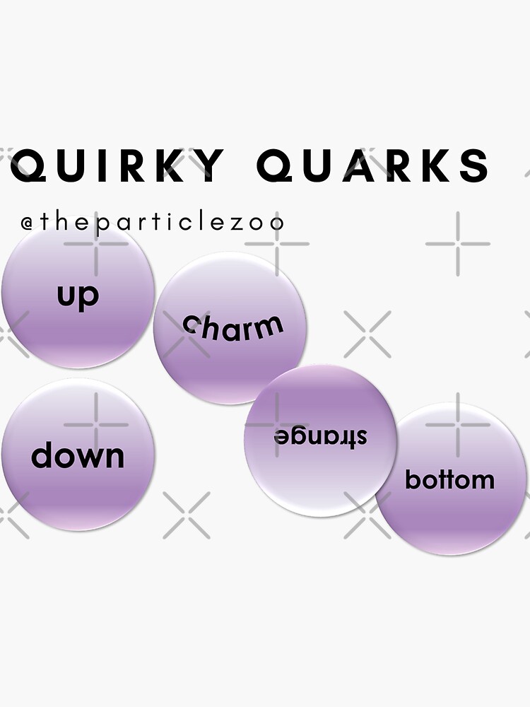 "Quirky Quarks @theparticlezoo" Sticker for Sale by Fizzylogix | Redbubble