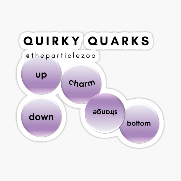 "Quirky Quarks @theparticlezoo" Sticker for Sale by Fizzylogix | Redbubble