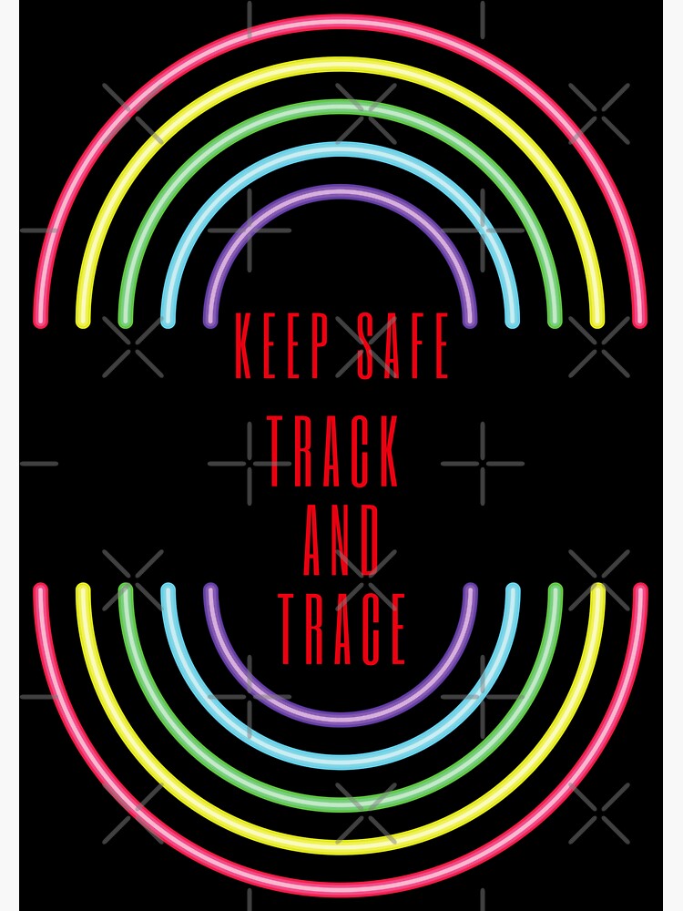 "Keep safe track and trace logo" Sticker by Delicarte | Redbubble