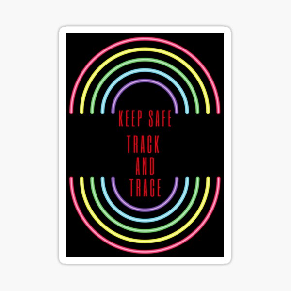 "Keep safe track and trace logo" Sticker by Delicarte | Redbubble