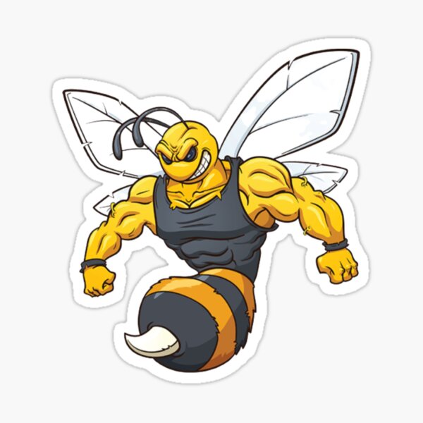 "Strong Bee Cartoon" Sticker for Sale by taveulrangue | Redbubble