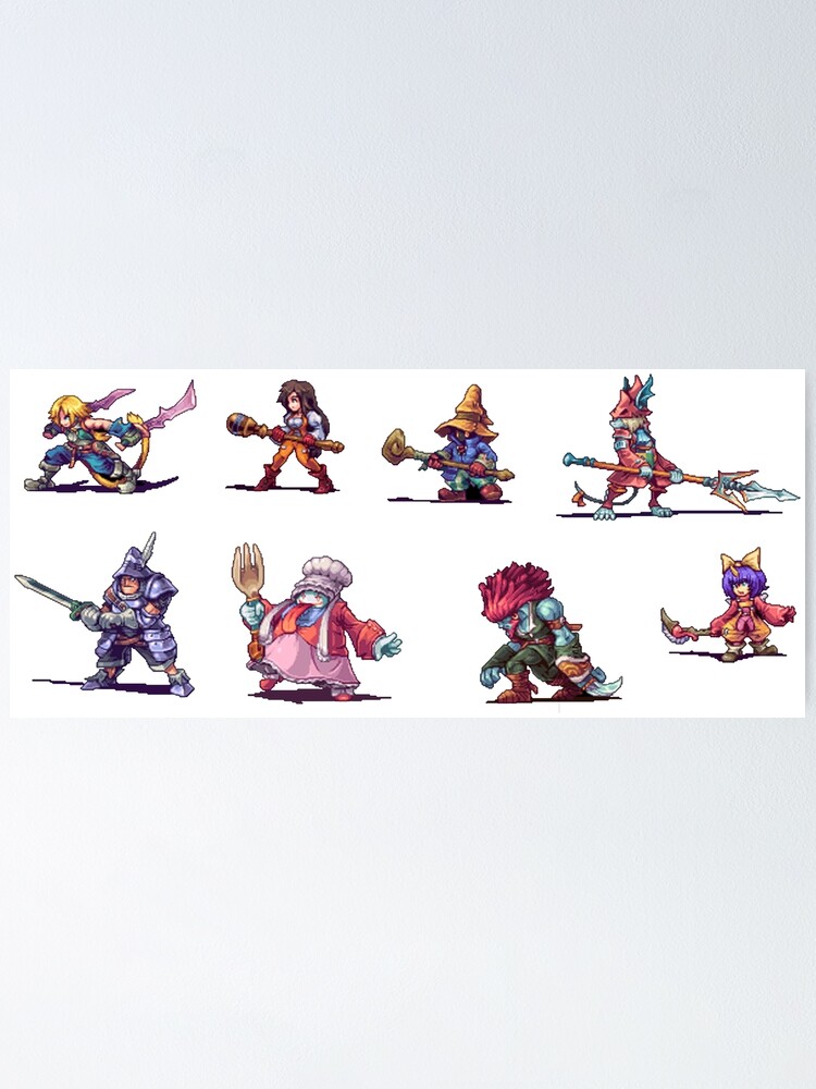 "FFIX Pixel Art Characters" Poster by CassidyCreates | Redbubble