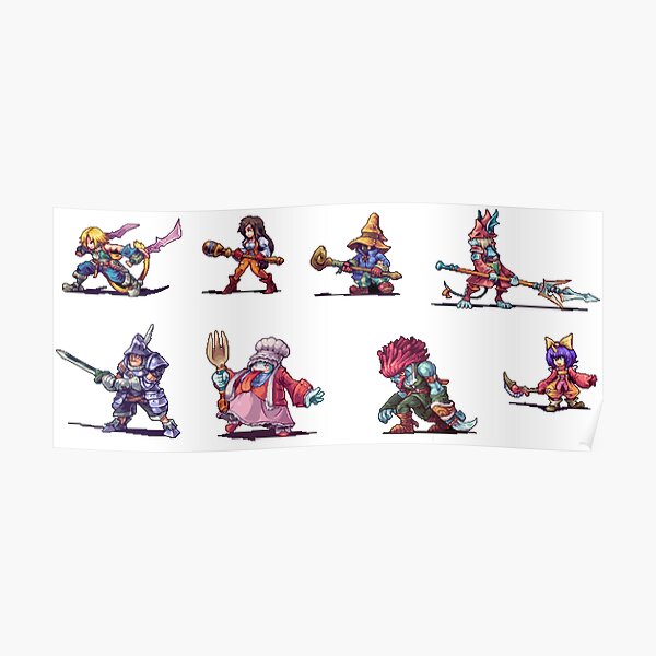 "FFIX Pixel Art Characters" Poster by CassidyCreates | Redbubble