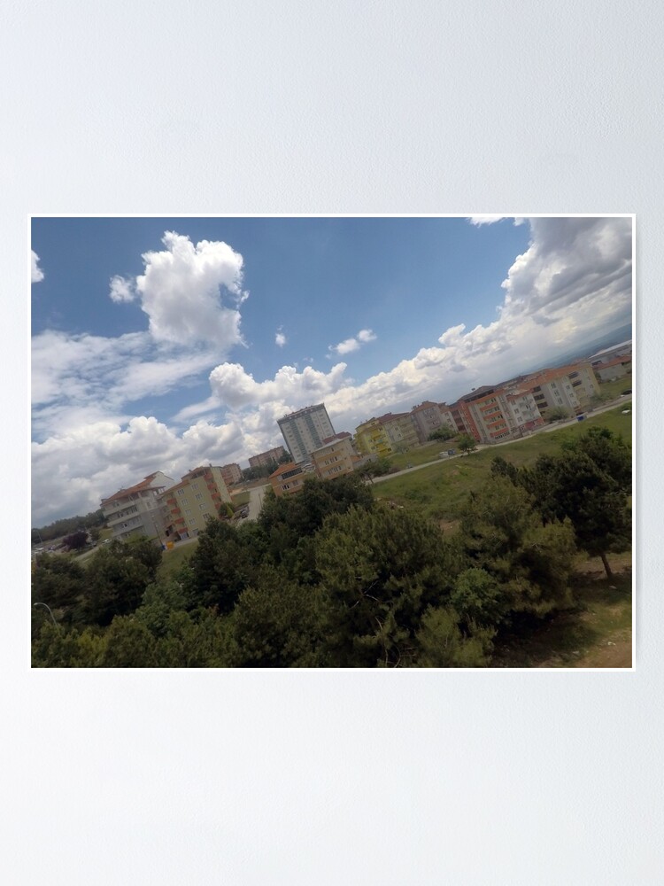 "Colorful Buildings City View Slanted" Poster by invidlee | Redbubble