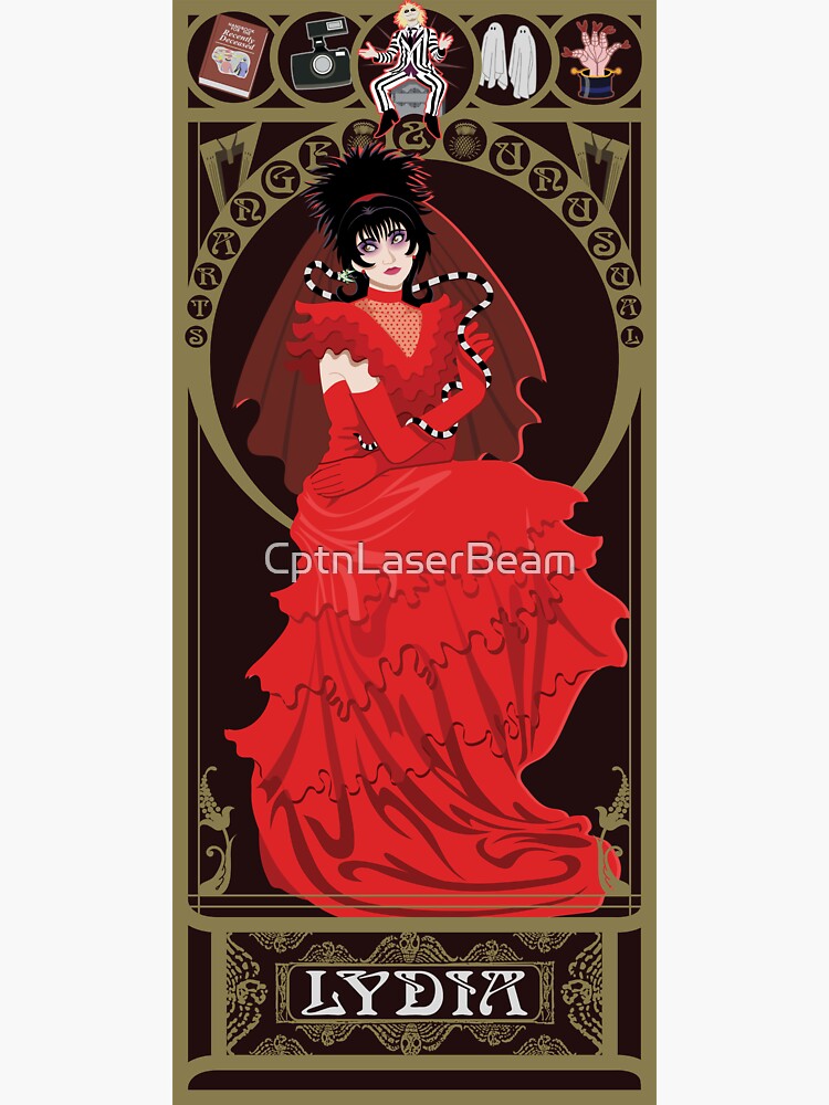 "Lydia Nouveau - Beetlejuice" Sticker for Sale by CptnLaserBeam | Redbubble