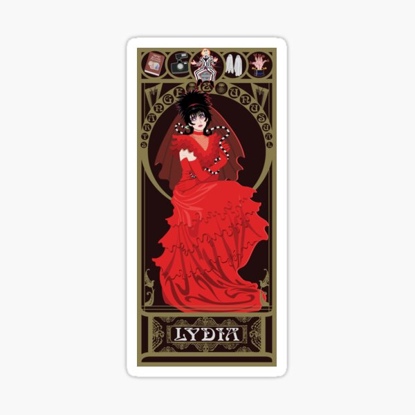 "Lydia Nouveau - Beetlejuice" Sticker for Sale by CptnLaserBeam | Redbubble