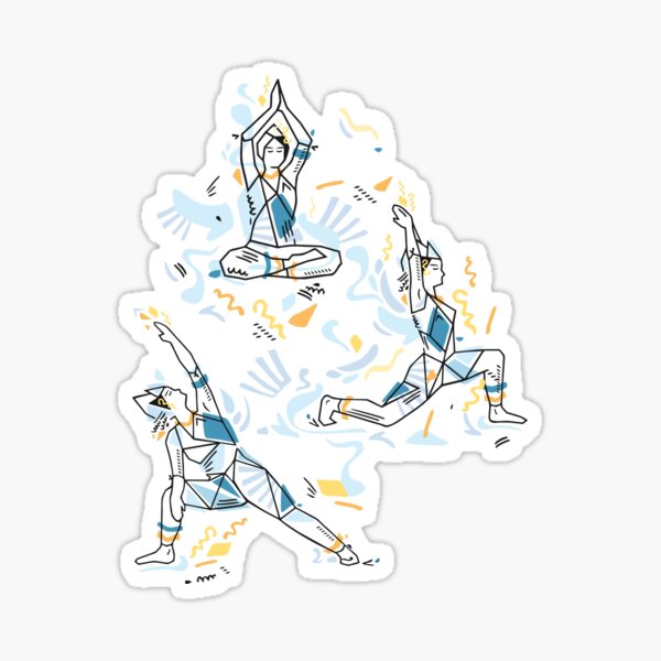 "Yoga geometric asanas " Sticker by XOOXOO | Redbubble