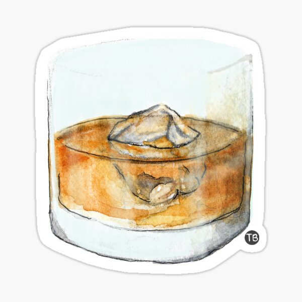 "Whiskey glass" Sticker for Sale by TinaBreidi | Redbubble