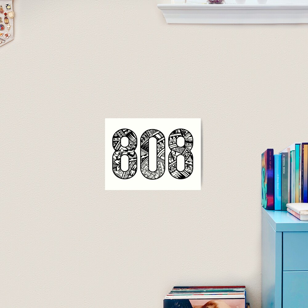 "808 Area Code Hawaiian Tattoo" Art Print for Sale by northshoresign ...