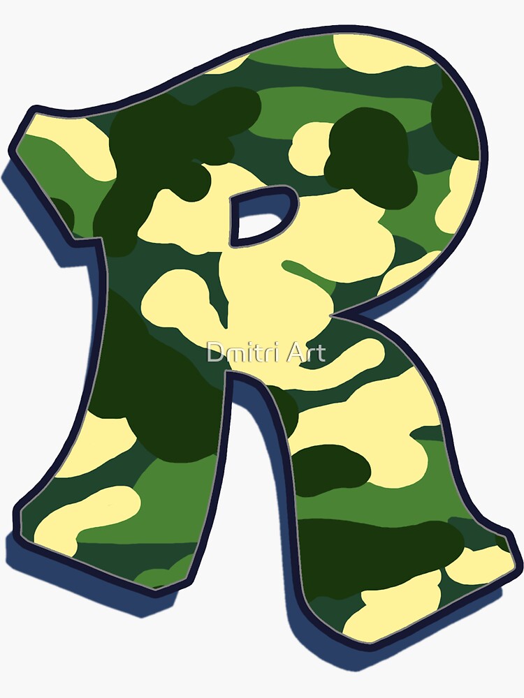 "Letter R - Camo" Sticker for Sale by paintcave | Redbubble