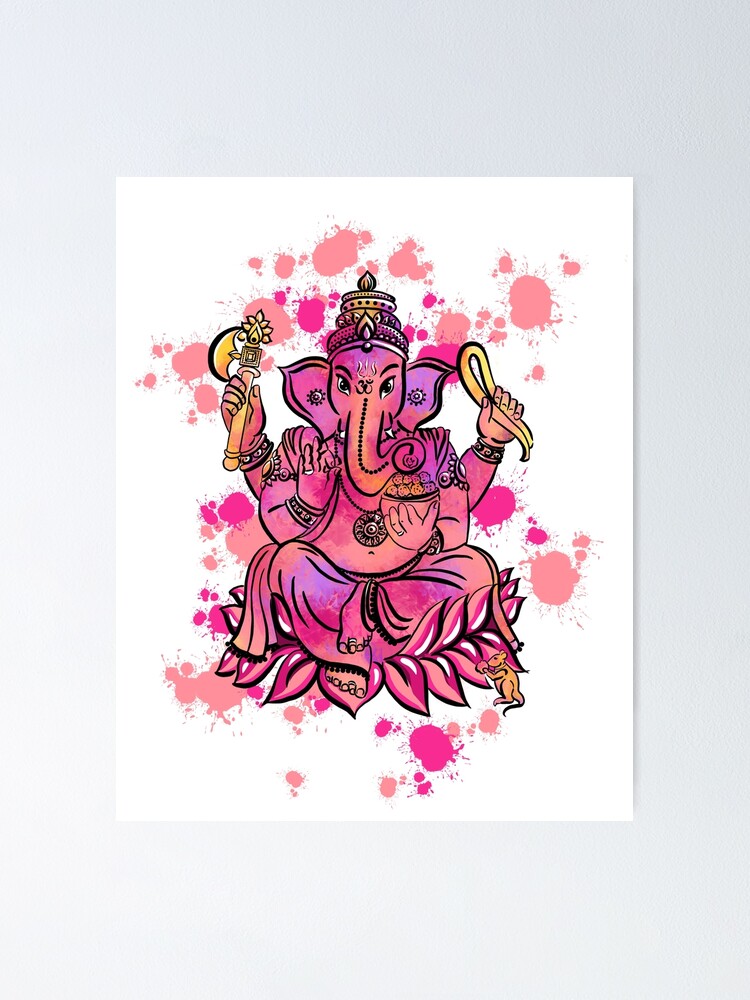 "Pink Ganesh" Poster by nilamjram | Redbubble