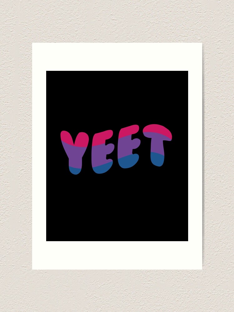 "Yeet Meme Typography Bi Pride Flag Colors Funny LGBTQ Pink Purple Blue ...