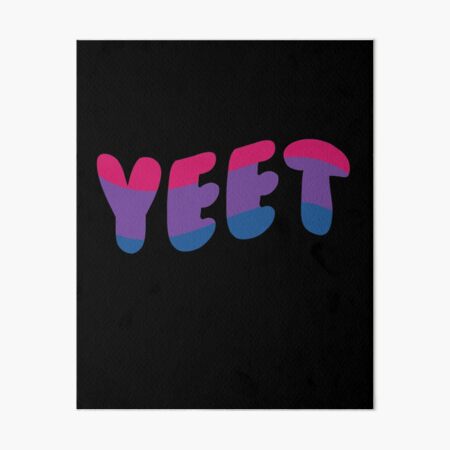 "Yeet Meme Typography Bi Pride Flag Colors Funny LGBTQ Pink Purple Blue ...